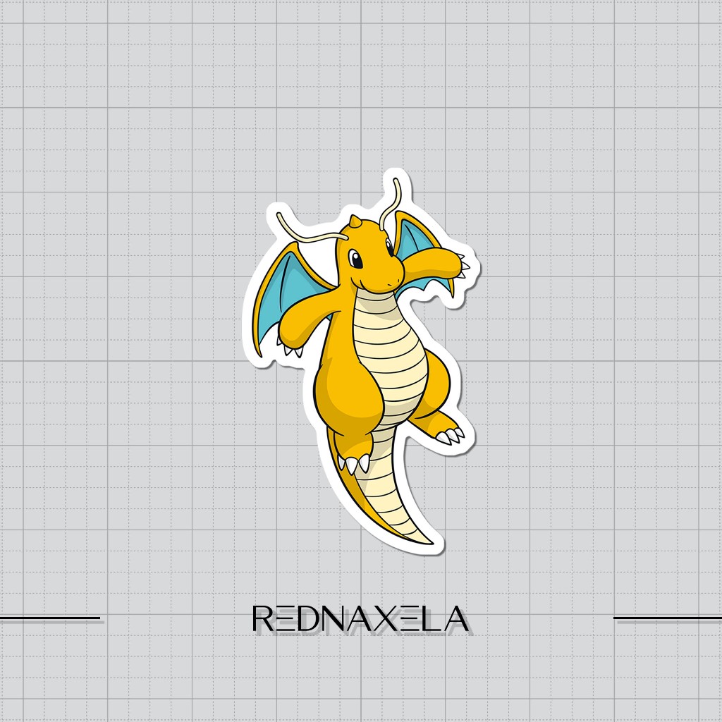Dragonite Vinyl Stickers Pokemon Logo Suitcase Stickers Outdoor Laptop ...