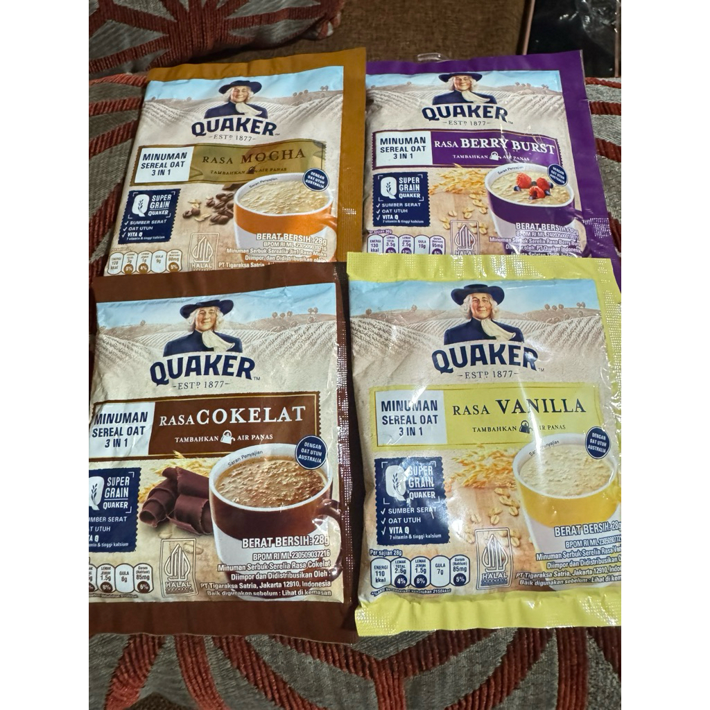Quaker Estd 1877 Oat Cereal Drink 3 In 1 contains 5 PCS | Shopee ...