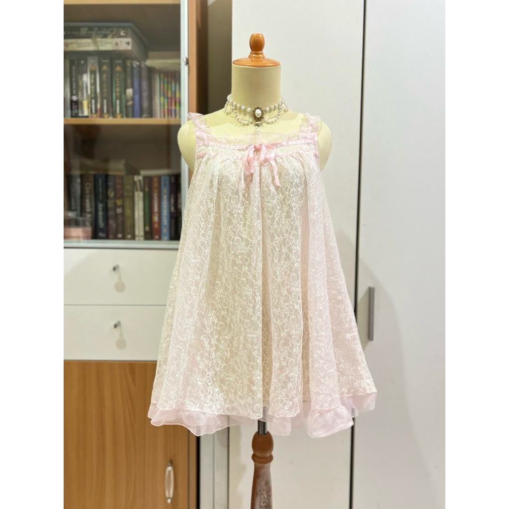 Sleepwear Lingerie Cute Sexy Pink Top Lacey | Shopee Philippines