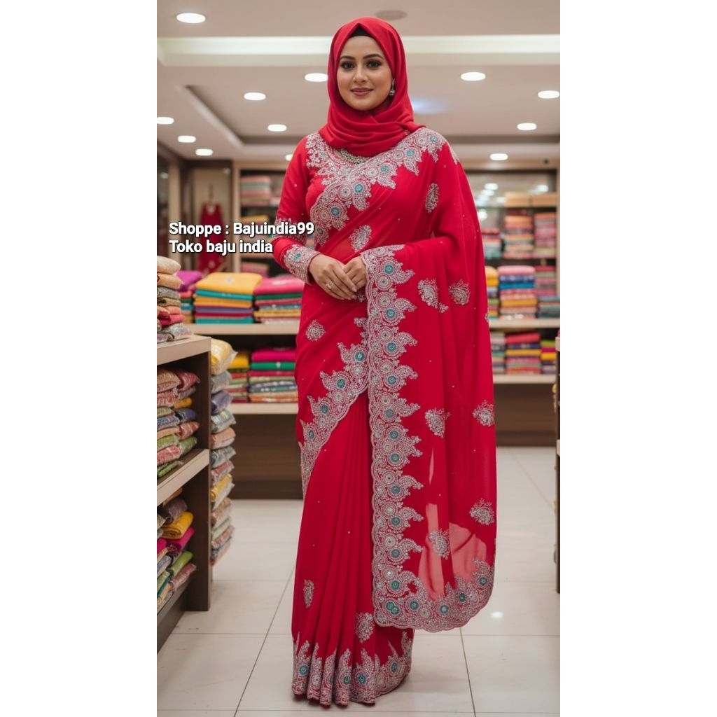 Beautiful, luxurious, embroidered Indian sarii sare, simple Indian ...