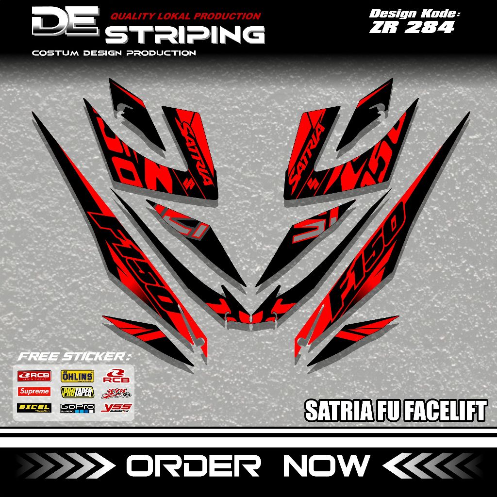 Satria F150 Motorcycle Sticker Striping Semifull Cool Balab Motif Cool ...