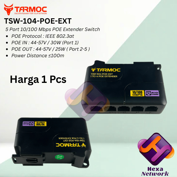 Tarmoc TSW-104/1004-POE-EXT IEEE802.3AF/AT 90W POE EXTENDER Switch 10/ ...
