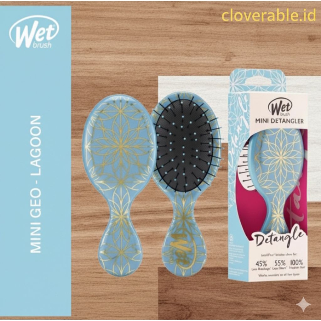 The wet brush mini geo - anti-tangle comb reduces lagoon | Shopee ...