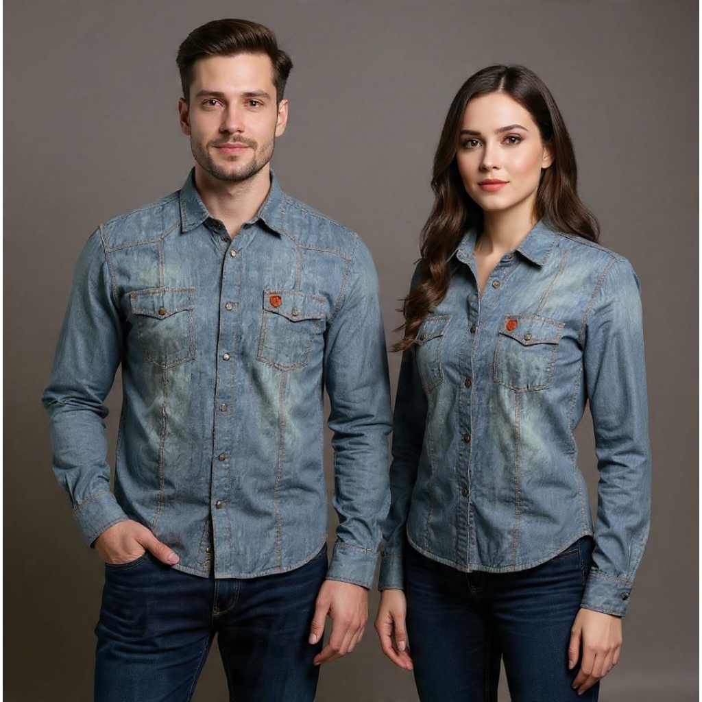 KEMEJA SPECIAL COOL WASHED DENIM SHIRT | Shopee Philippines