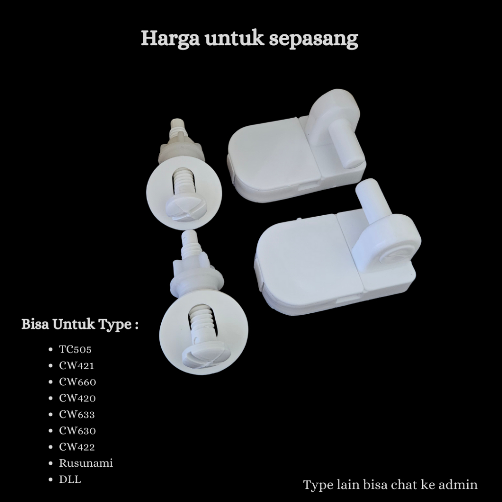 New toto model bolt hinge set for toilet lid legs Type TC505 Complete ...