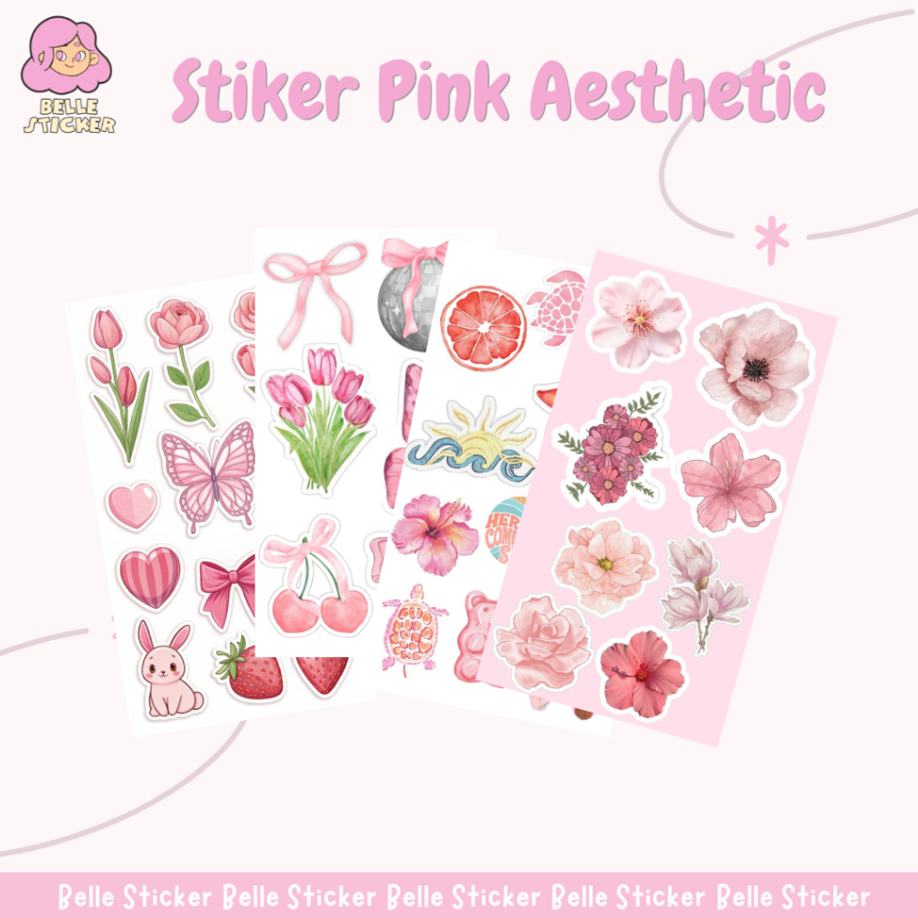 HP Aesthetic Flower Pink Stickers, Laptop Stickers, Tumblr Stickers ...