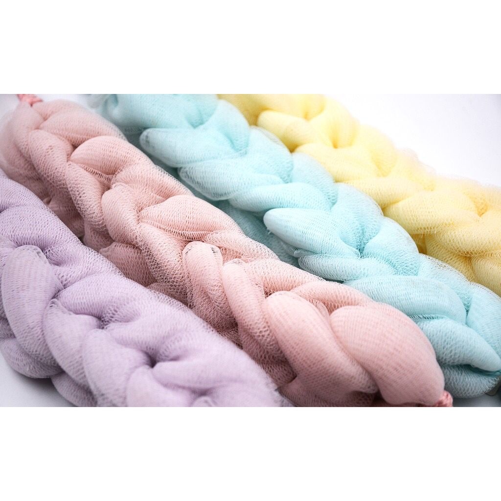 ACCS (NEWEST) LONG BATH Sponge braided bath Sponge shower puff Long ...