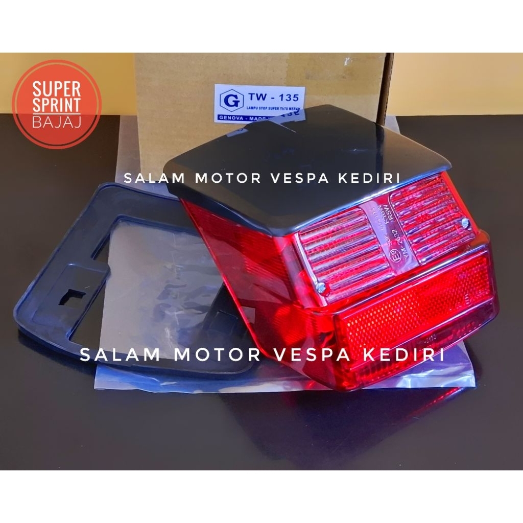 Vespa super sprint bajaj rear stop lamp, classic imported Vespa stop ...
