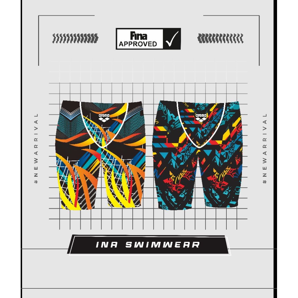 /atlit Knee-Length Swim Trunks/Fina/free name printing | Shopee Philippines