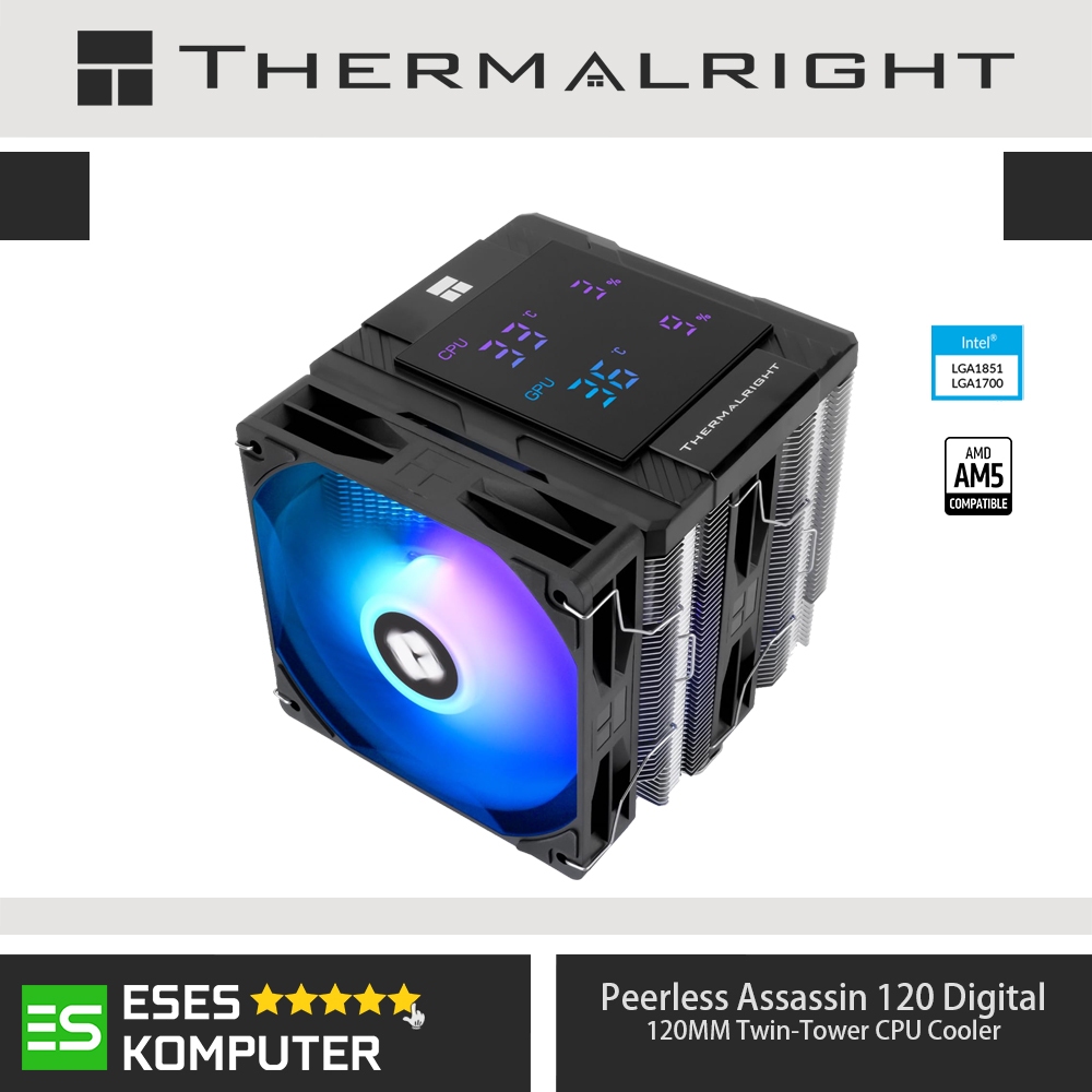 HSF THERMALRIGHT Peerless Assassin 120 Digital ARGB BLACK | Twin-Tower ...