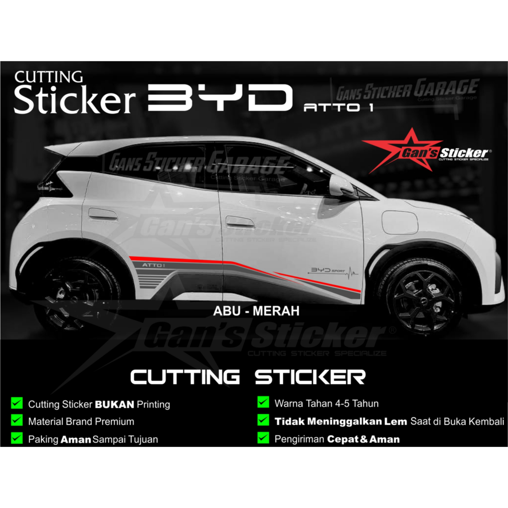 Byd Ato 1 Electric Car Door Sticker Ev Sticker Premium | Shopee Philippines