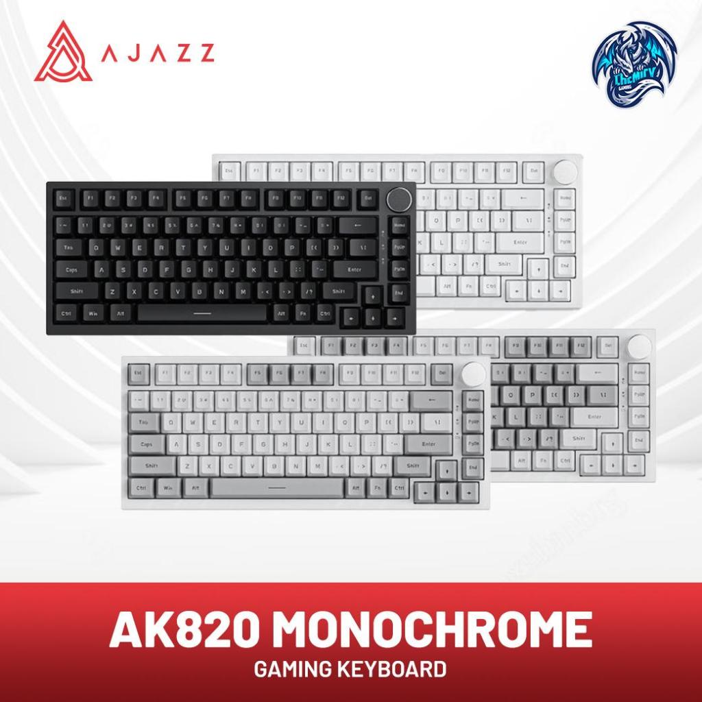 Ajazz AK820 Monochrome 75% Gasket Mount Mechanical Gaming Keyboard ...
