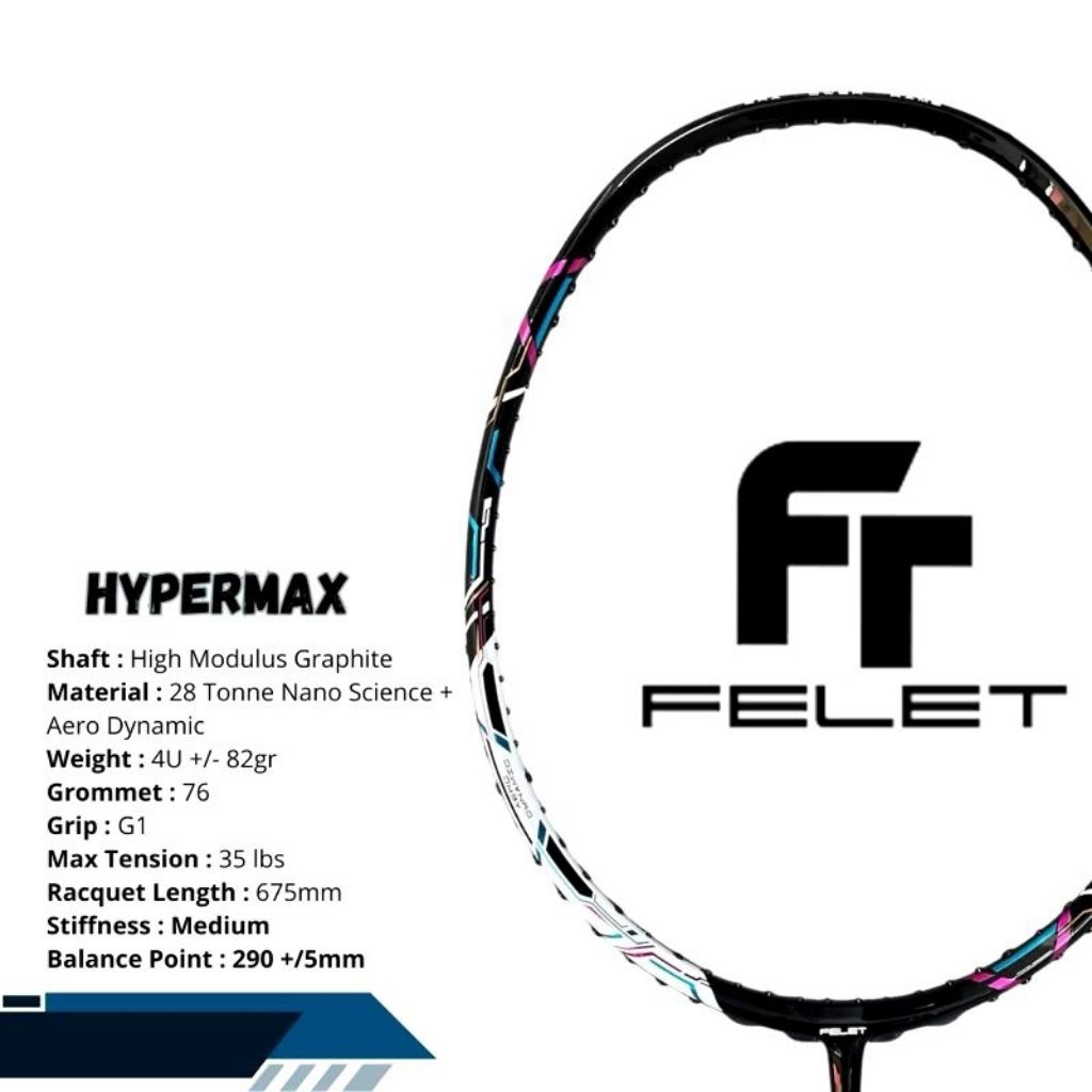 FELET HYPERMAX 35 LBS ORIGINAL BADMINTON RACKET | Shopee Philippines