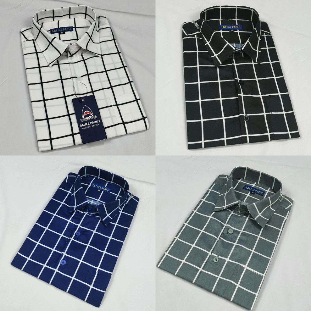 KEMEJA Norton Salice Paolo Men's Regular Short Sleeve Plaid Shirt ...