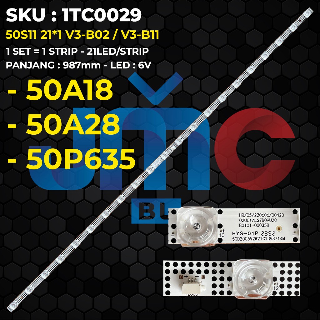 TCL TV Backlight 50 InchTCL 50A18 50A28 50P635 21LED B0101-000358 50S11 ...