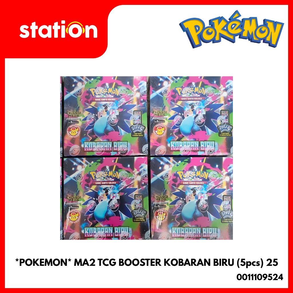 *POKEMON* MA1 TCG BOOSTER EVOLUSI MEGA / MA2 TCG BOOSTER KOBARAN biru ...