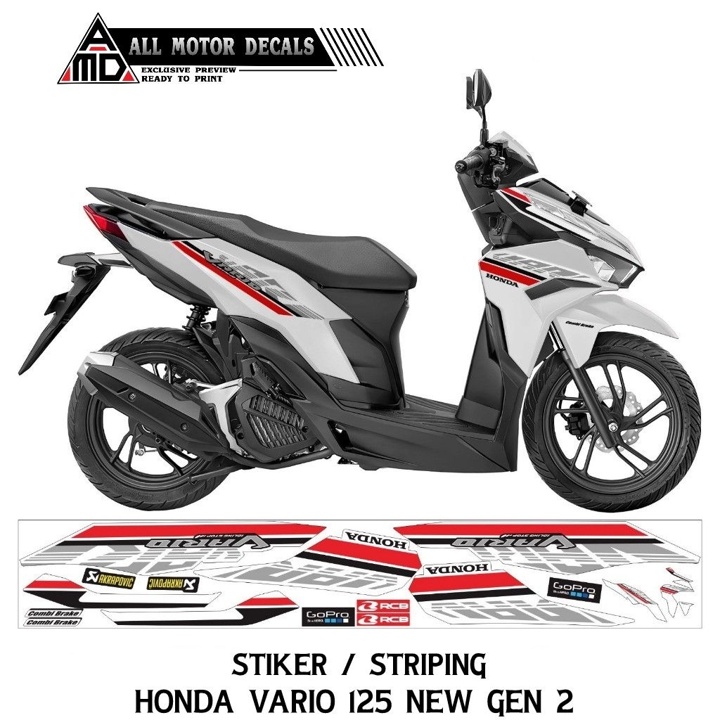 Vario 125 New Striping Stickers 2022 to 2025 Honda Vario Gen 2 ...