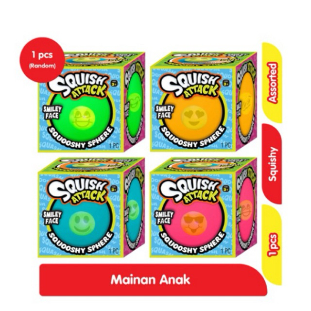 ByDesign Squish Attack Smiley Face Squishy Assorted Children's Toys ...
