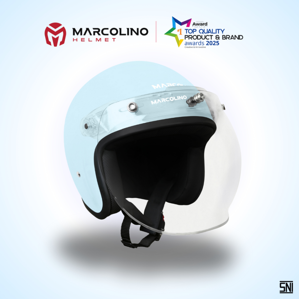 [ Blue Pastel With Visor ] Marcolino Helmet Pastel Edition SNI (Bogo ...