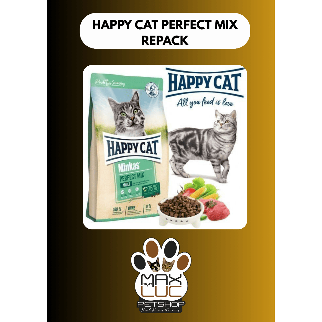 Premium dry CAT food - HAPPY CAT MINKAS PERFECT MIX REPACK - Max & Luc ...