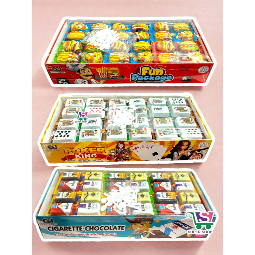 C&J Chocolate Compound Poker Junk Food/ Car/ (30 pcs) | Shopee Philippines