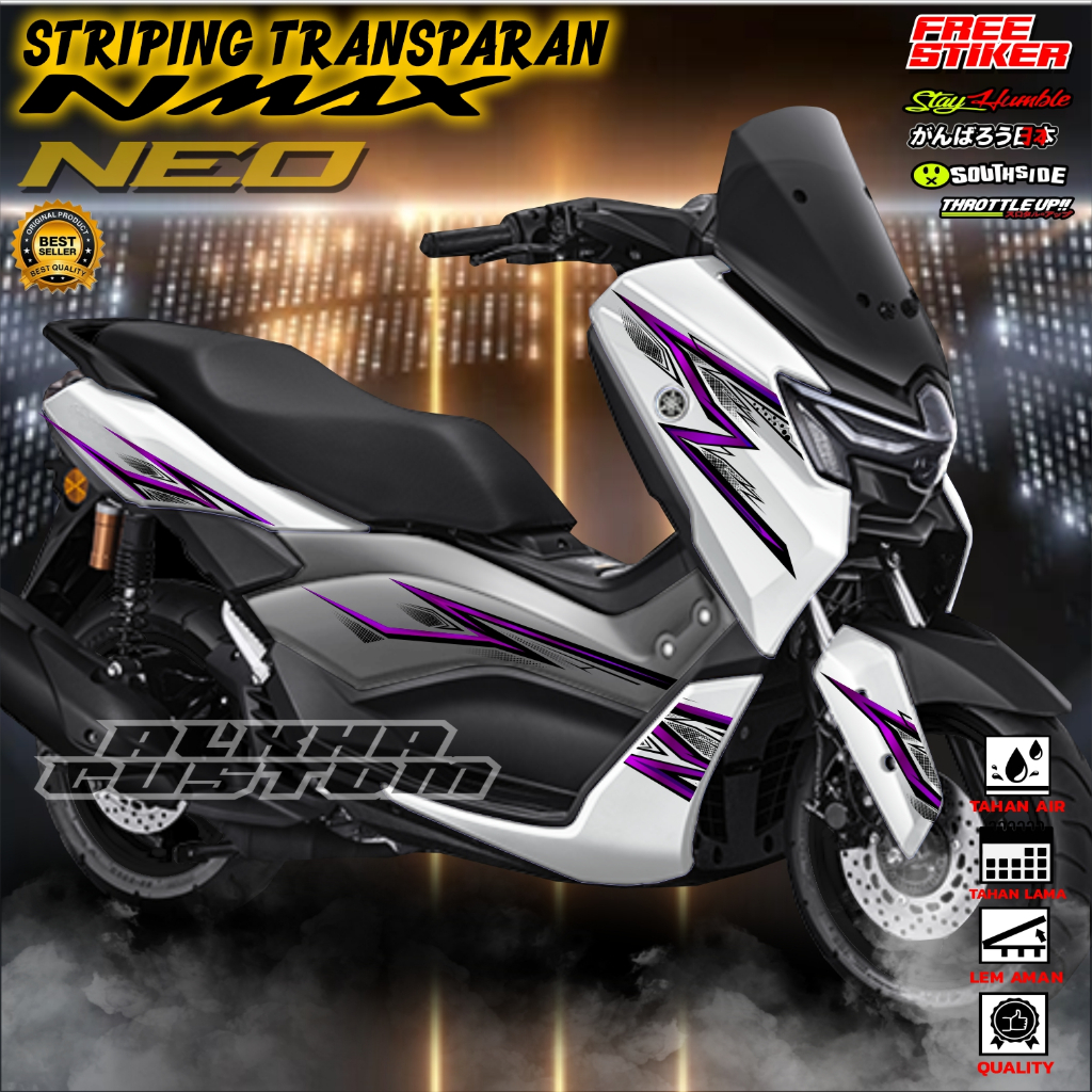 YAMAHA NAMAX NEO Striping Stickers TRANSPARENT Striping NMAX 155 ...