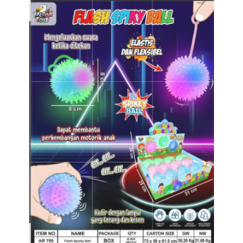 Flashy Spiky Ball AR780 Massage Rubber Ball Toy Fun Light Rubber ...