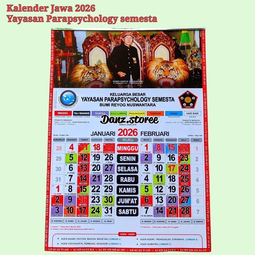 2026 Calendar Complete Javanese Calendar 2026 YAYASAN PARAPSYCHOLOGY ...