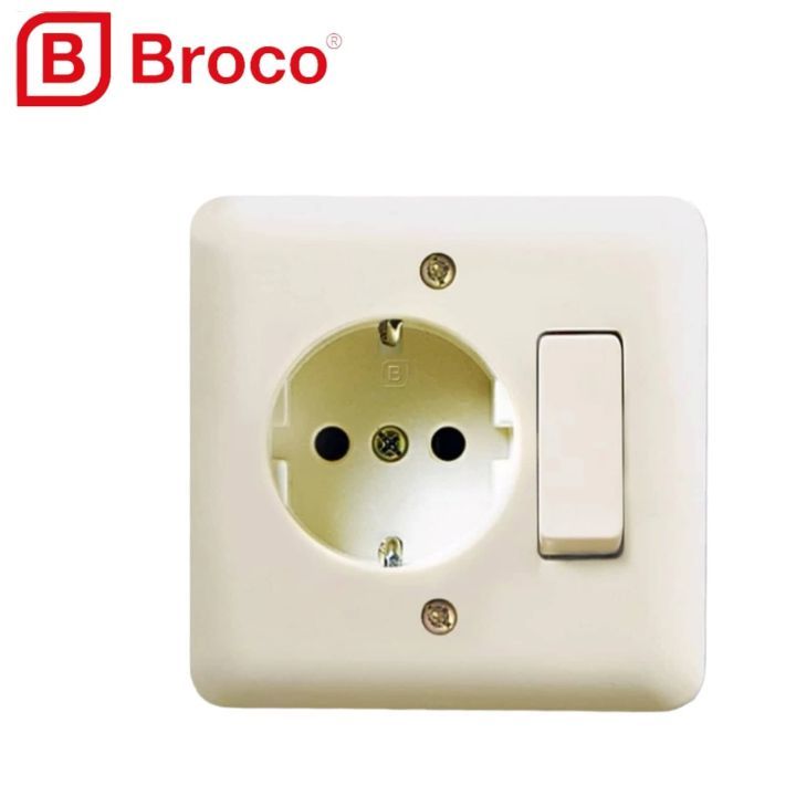 IB single stop ground switch Broco NewGee cream - socket outlet and ...