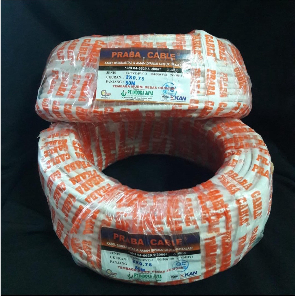 NYMHYO 2X0.75 Stranded Praba Electrical Cable 50 Meters SNI LMK Pure ...