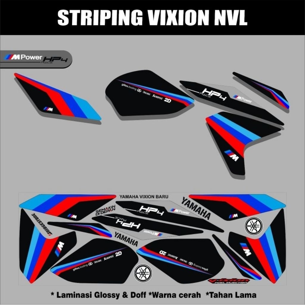 Yamaha Vixion New Nvl Striping New Vixion 150 Motorcycle Sticker/ New ...