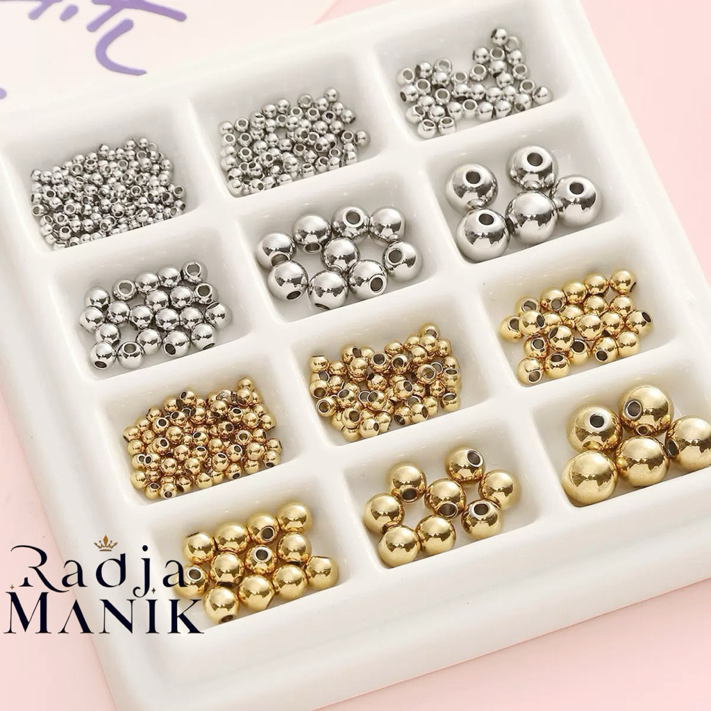 Ccb Silver Gold Anti-Rust Round Mote Beads (15 grams) | Shopee Philippines