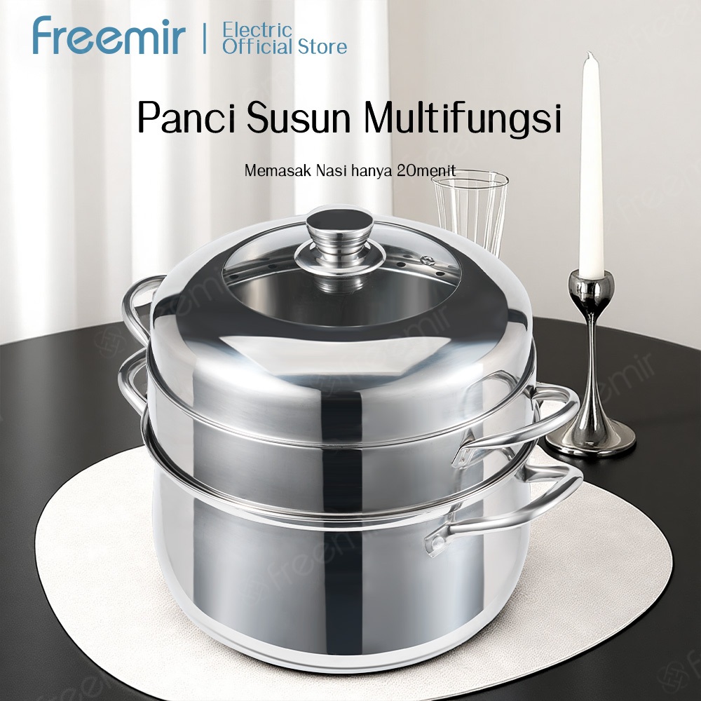 Freemir electric Steamer Rice Steamer SUS 201 Stainless Steel 26cm ...