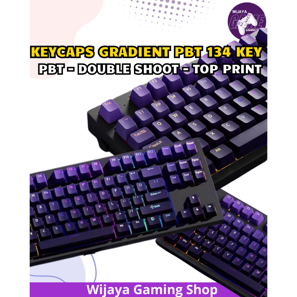 Keycaps Gradient Side Top Print 134 Key PBT Keycaps OEM/Cherry Profile ...