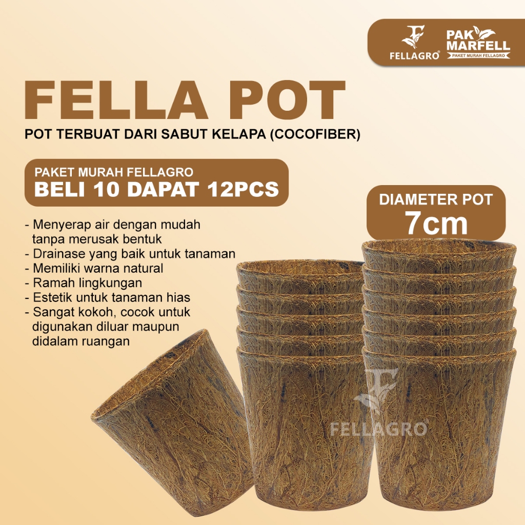 COCOPOT POT MADE FROM COCONUT FIBER, PLANT POT PACKAGE 10PCS GET 12 PCS ...