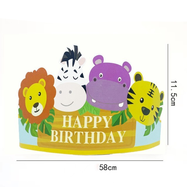 Birthday Crown Birthday Party Hat Animal Kids Decoration | Shopee ...