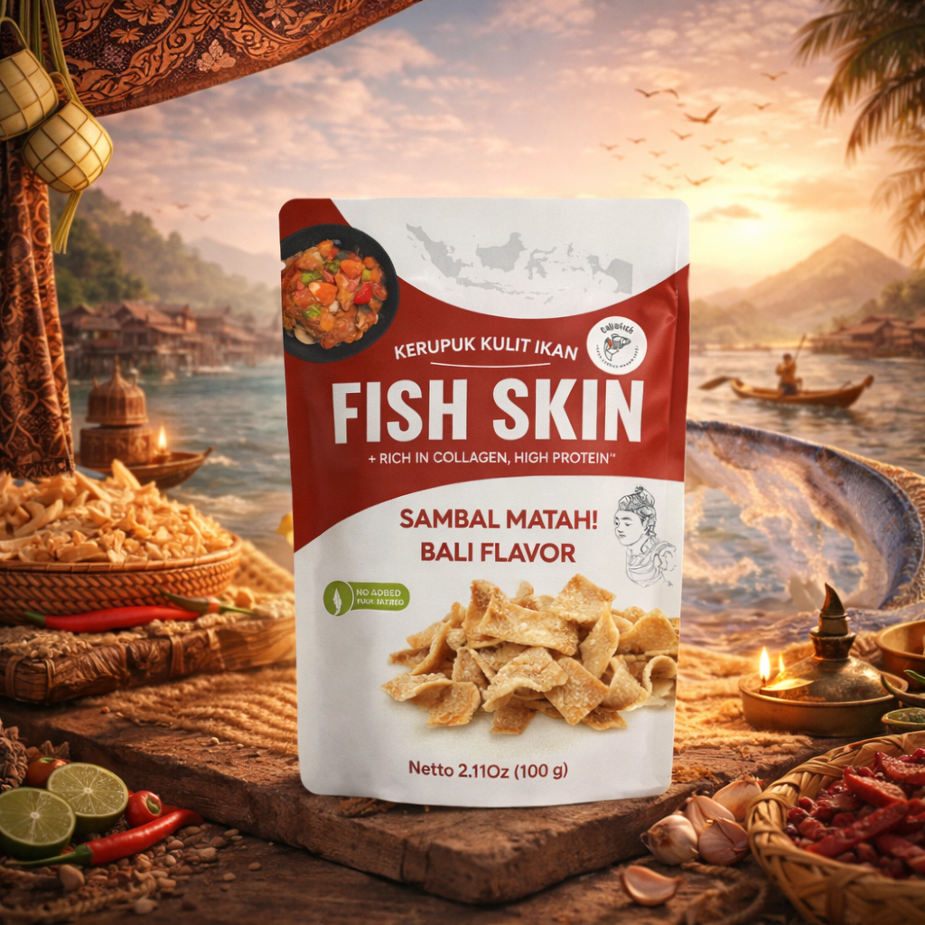 Caliofish Fish Skin Crackers Patin Fish Skin Rendang Flavor 60GR Extra ...