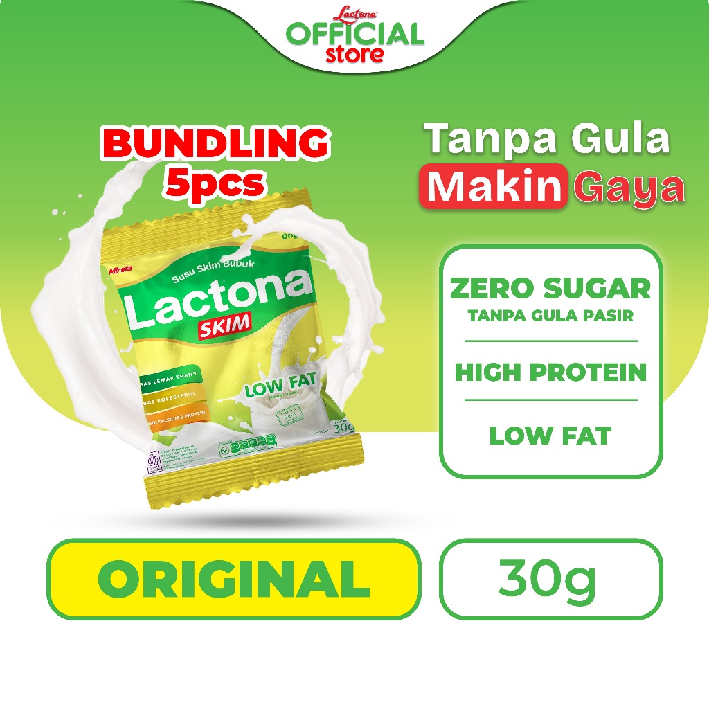 Lactona Skim Low Fat Nutrition & Diet Milk 5 Sachets (@30 Grams ...
