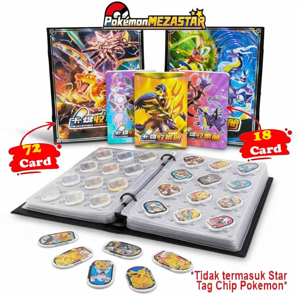 72PCS Pokemon Card Album Book Mezastar pokemon chip holder 72pc Pokemon ...