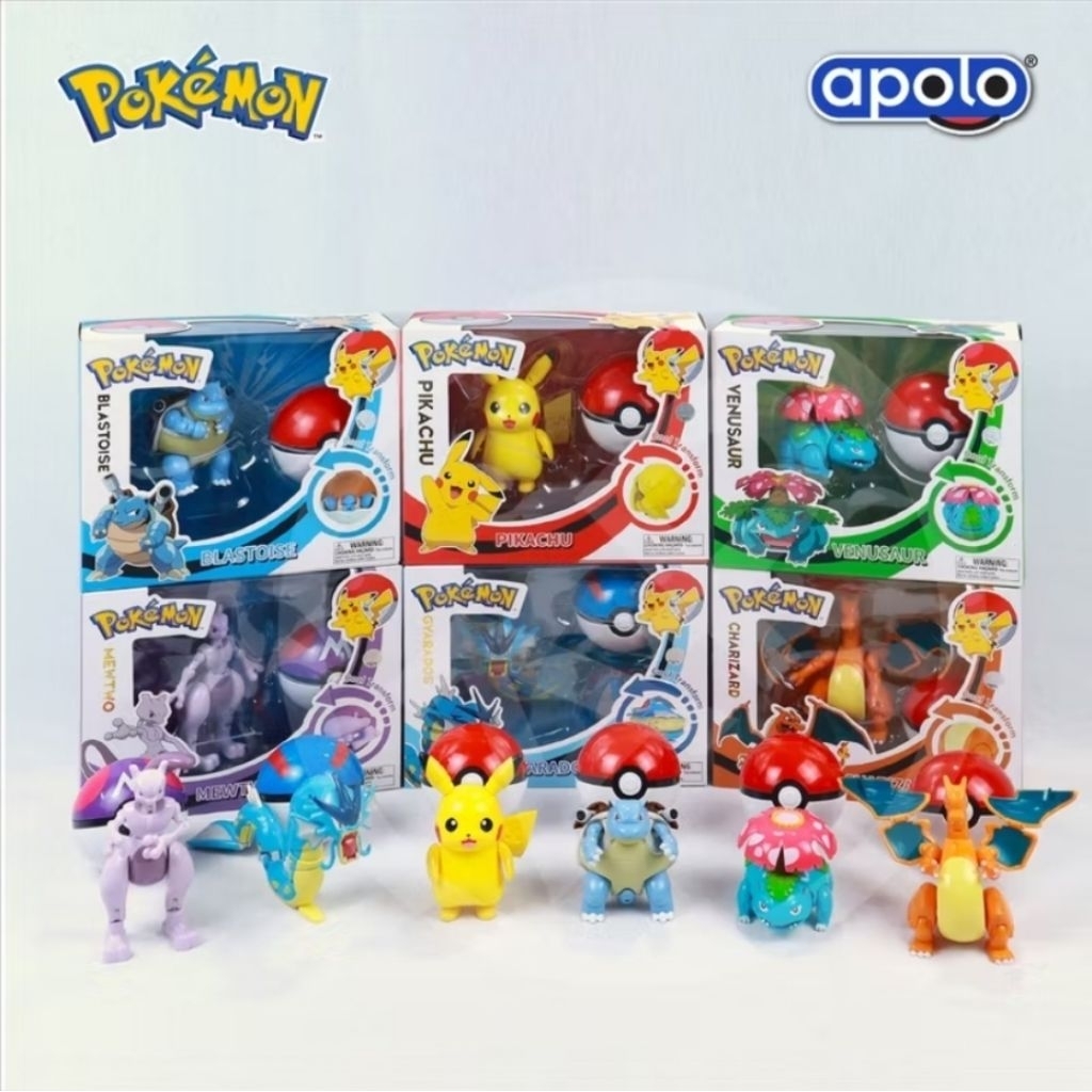 [100% ORIGINAL KIDZ STATION] POKEMON TRANSFORMING FIGURE POKEBALL BALL ...