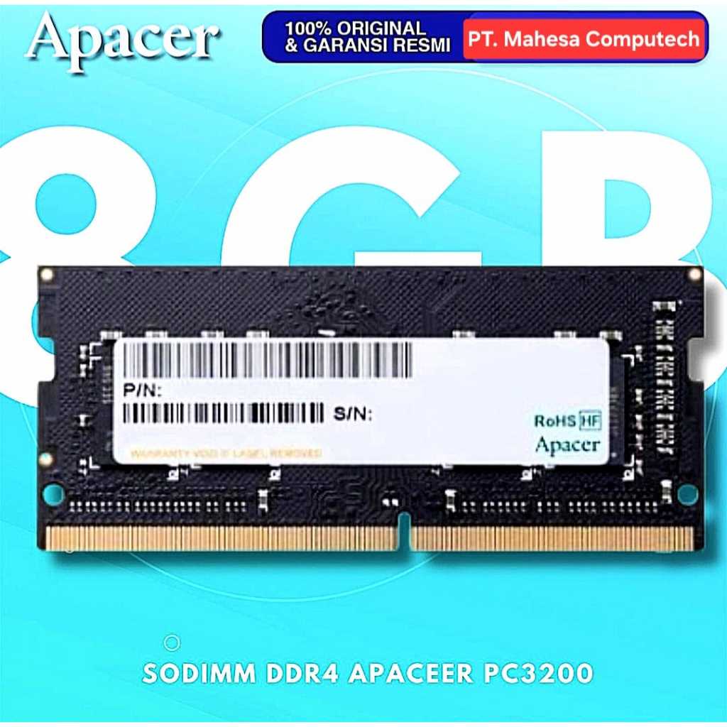 APACER Sodimm 8GB DDR4 3200 Mhz | RAM Laptop PC3200 Memory NUC AIO ...
