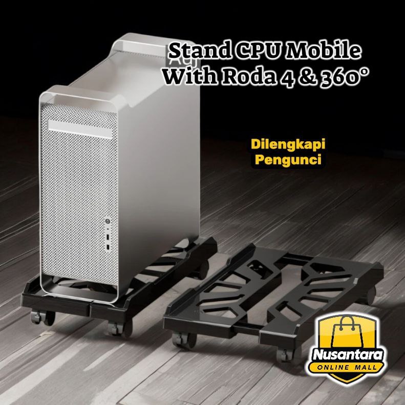 Adjustable Mobile CPU Stand With 4 Wheels 360 + Lock – PC Tower Casing ...
