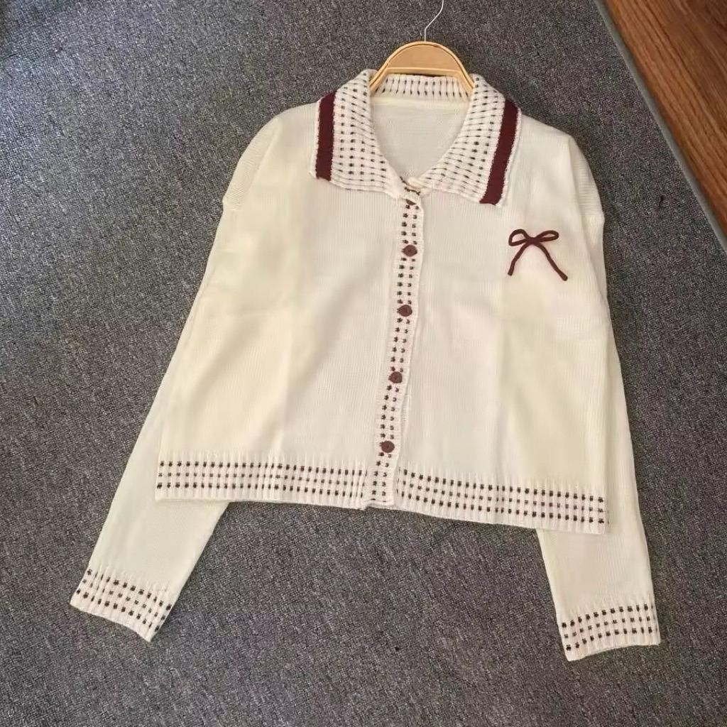 Manopo ribbon cardy women's knit cardigan korean knit | Shopee Philippines