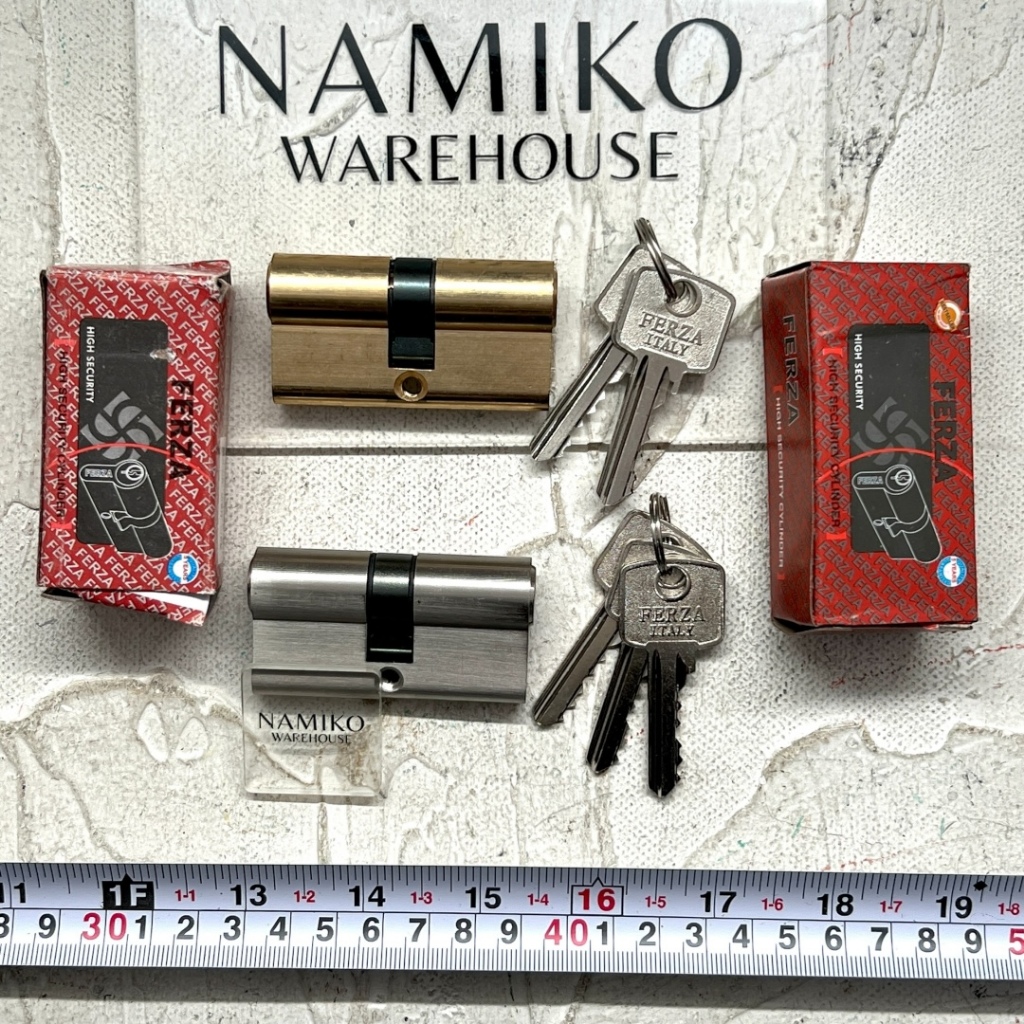 FERZA 60 mm SN GP Brass Door Lock Body Cylinder | Shopee Philippines