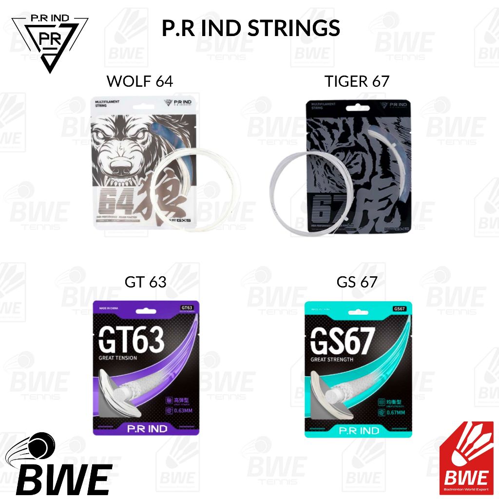 LR IND WOLF STRINGS 64, TIGER 67, GS 67, GT 63 - BADMINTON STRINGS 100% ...