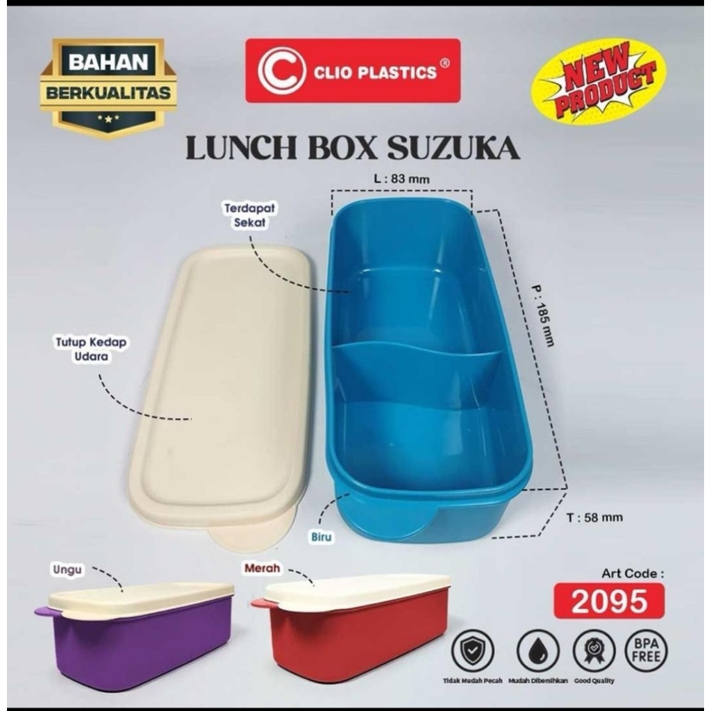 2-Section Lunch Box Suzuka Clio 2095/ Lunch Box | Shopee Philippines