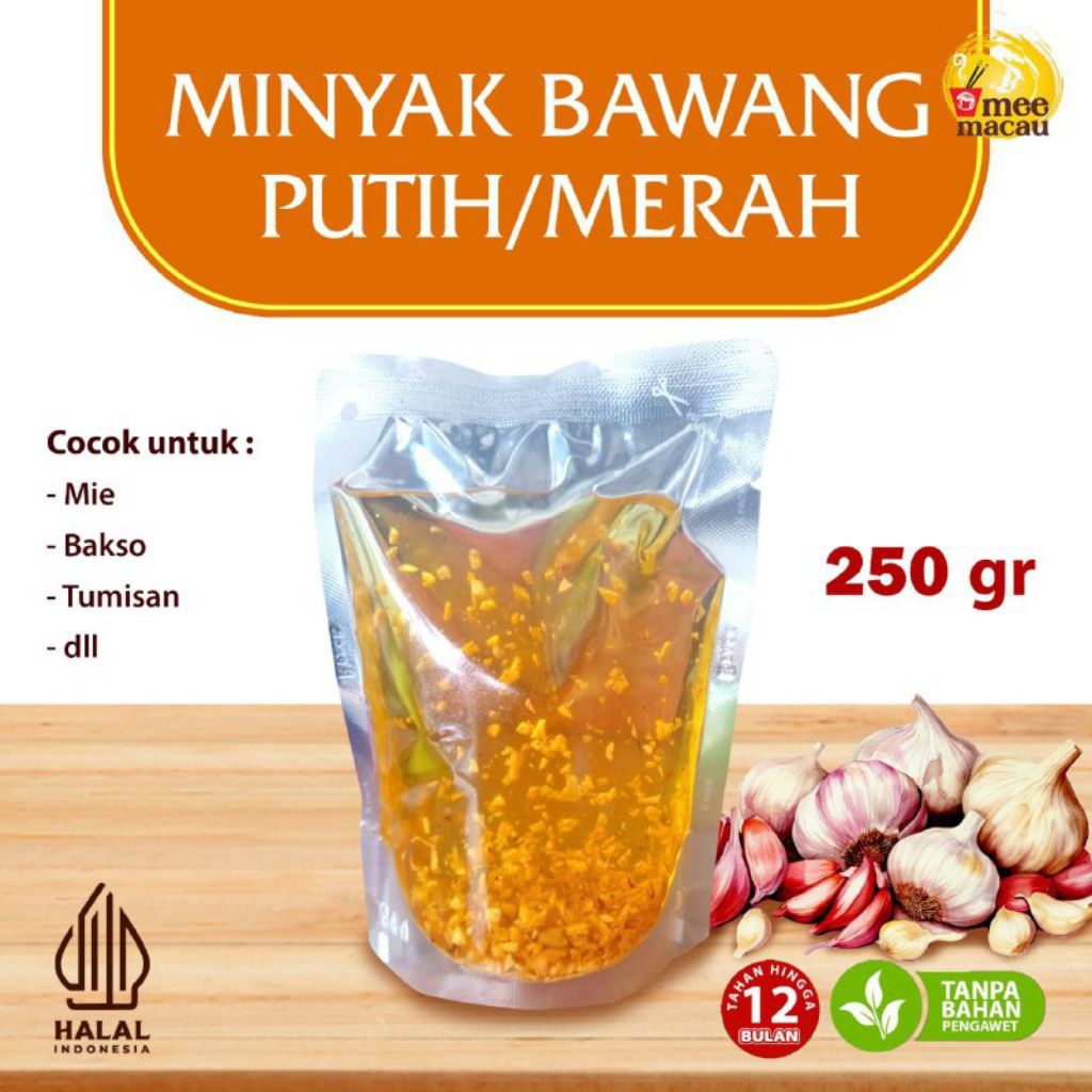 MERAH 250 Grams of Halal Fried Garlic Oil (Minced Fried Garlic Oil ...