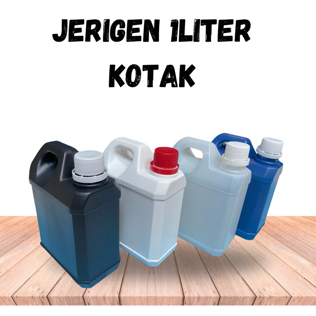 MERAH 1 Liter Jerry Can DOUBLE CAP red and black/ color HDPE Jerry Can ...
