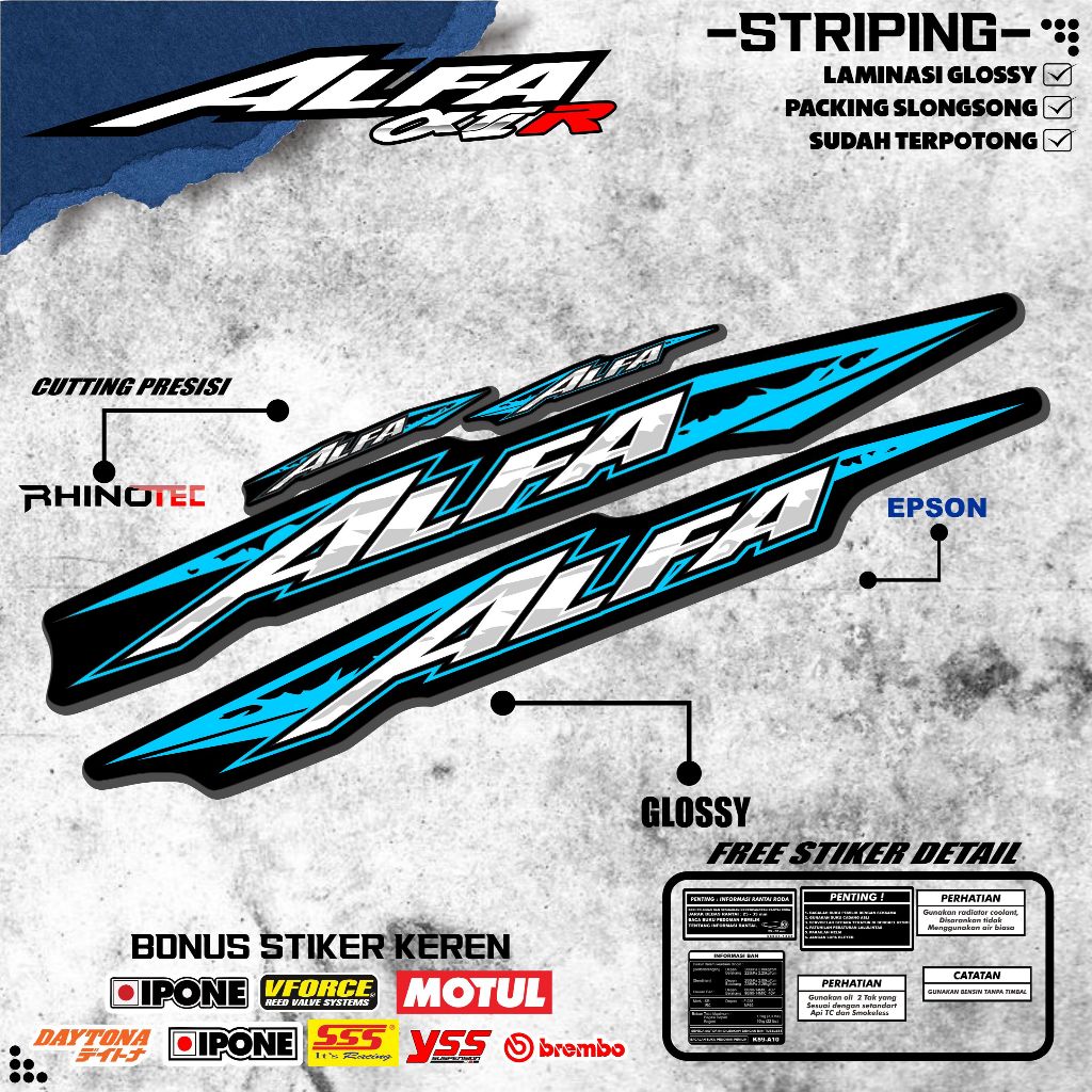Yamaha Alfa Motorcycle Striping Already Cut Waterproof (AF 01) | Shopee ...