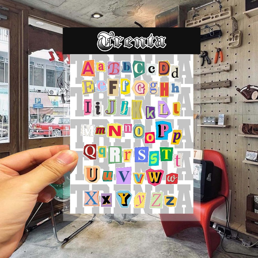 Mini Sticker Deco Alphabet Letters Waterproof aesthetic Alphabet ...